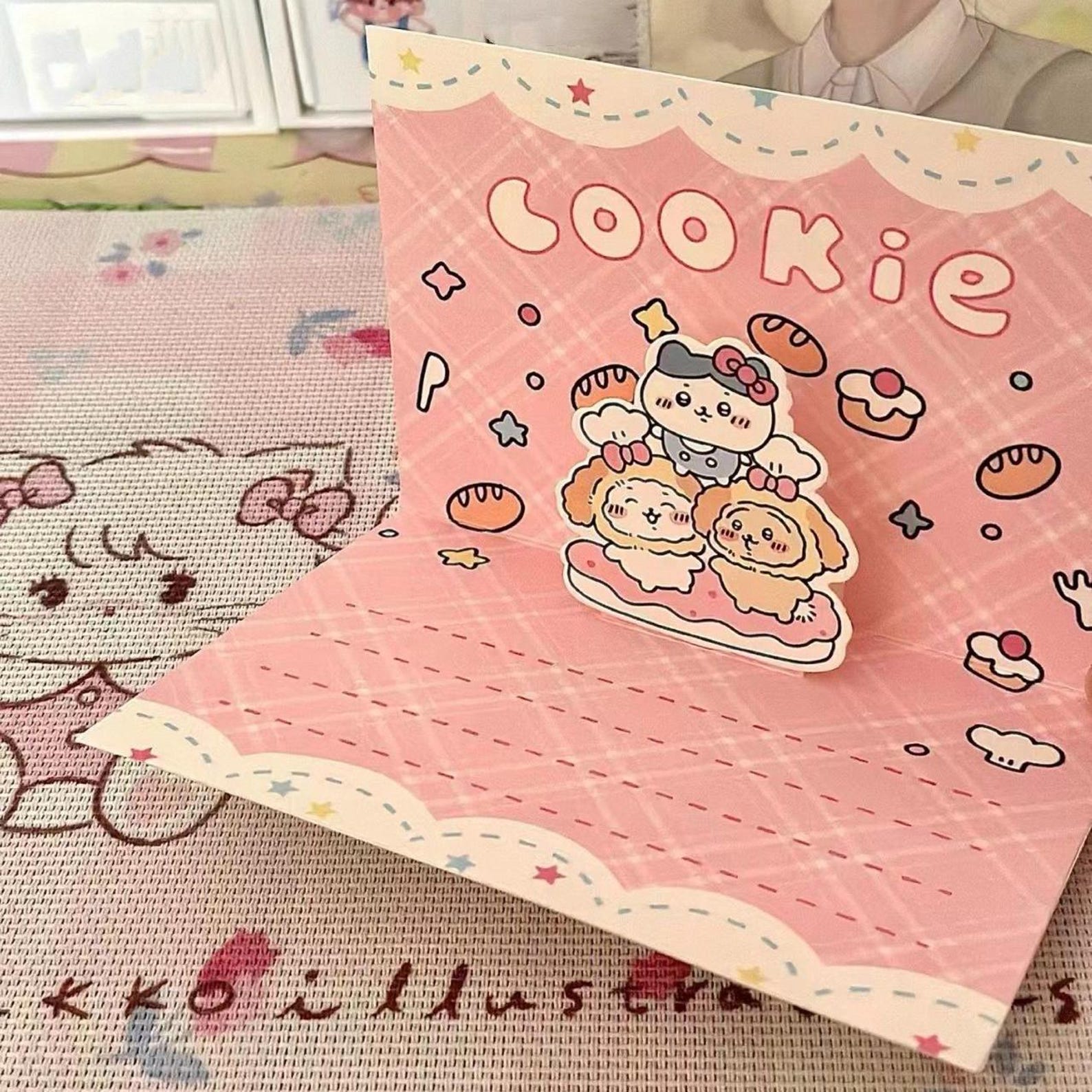 Cute Little Chiikawa Birthday Party and Kitchen Party Greeting Card, 3D ...