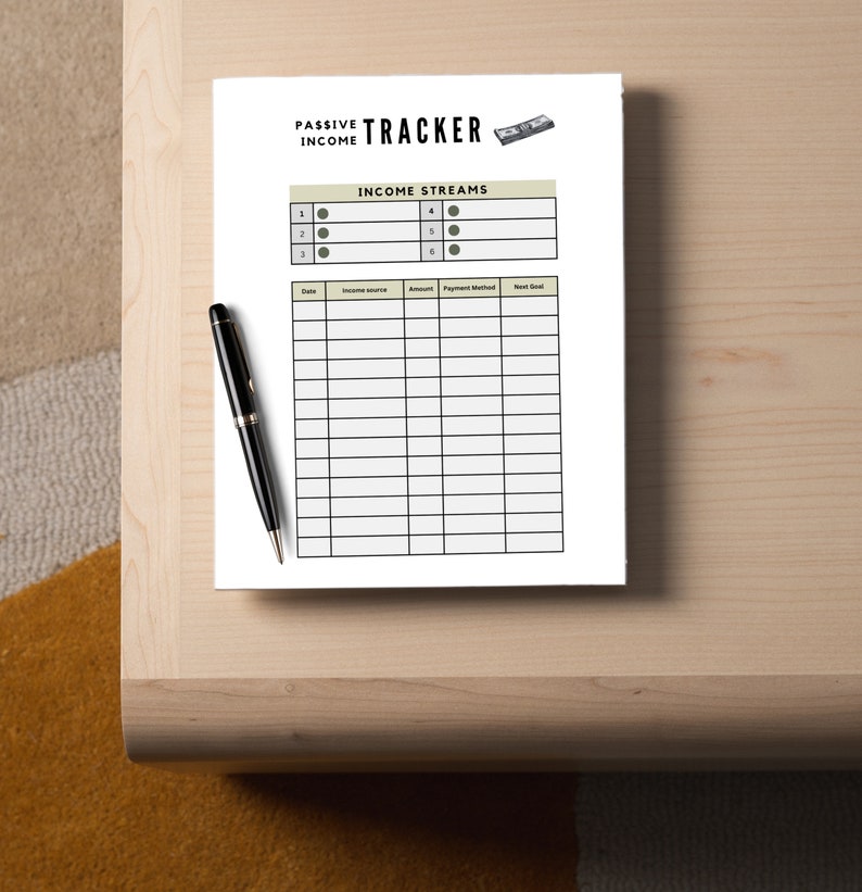 Passive Income Tracker * Printable Page * Income Streams * FREE Digital ...