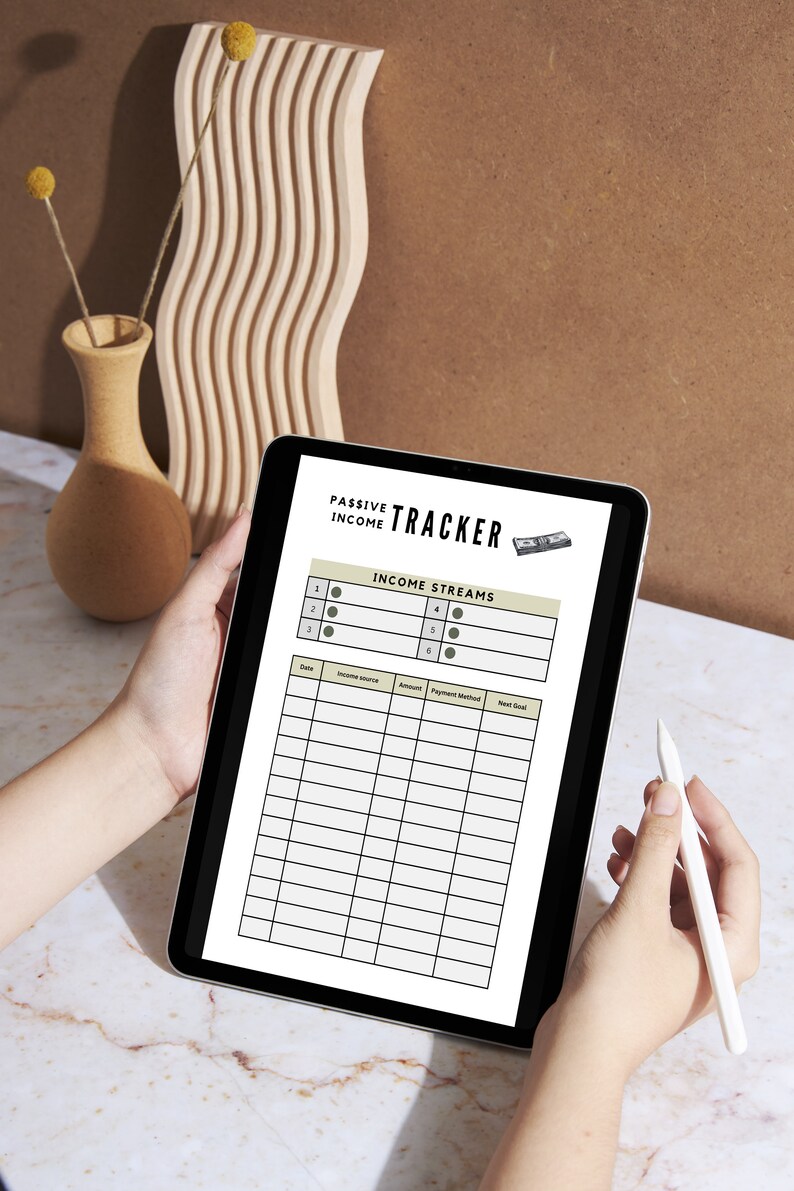 Passive Income Tracker Printable Page Income Streams FREE Digital ...