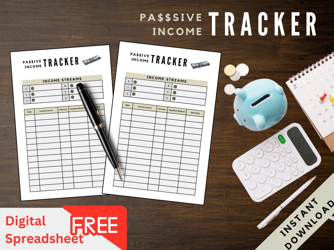 Passive Income Tracker * Printable Page * Income Streams * FREE Digital ...