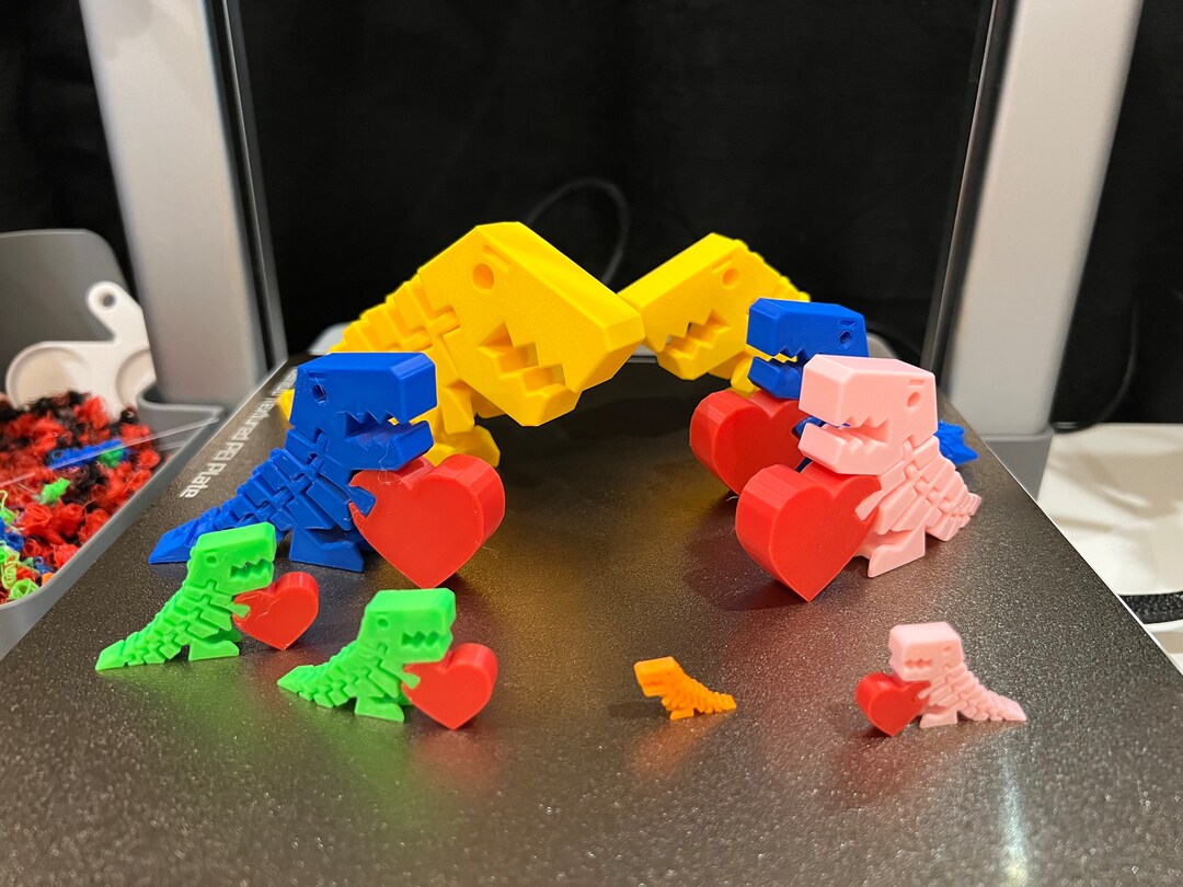 Valentine Flexy Rexy Heart A Charming 3D Printed Delight - Etsy