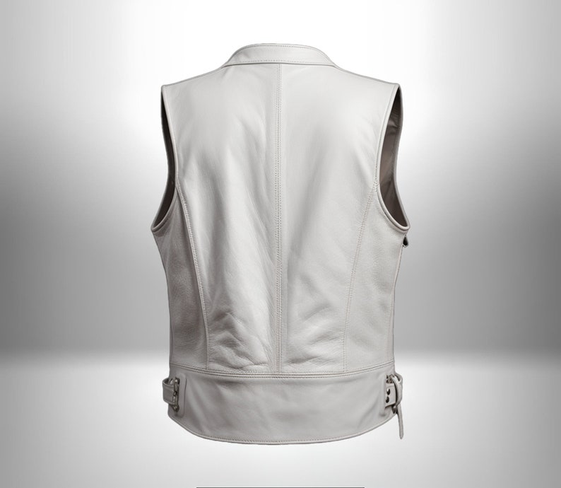 Genuine Leather Biker Vest for Men Personalized Leather Vest Real ...