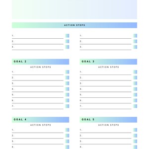 Printable Goal Tracker, Blue Goal Planner, Goal Progress, Printable PDF ...