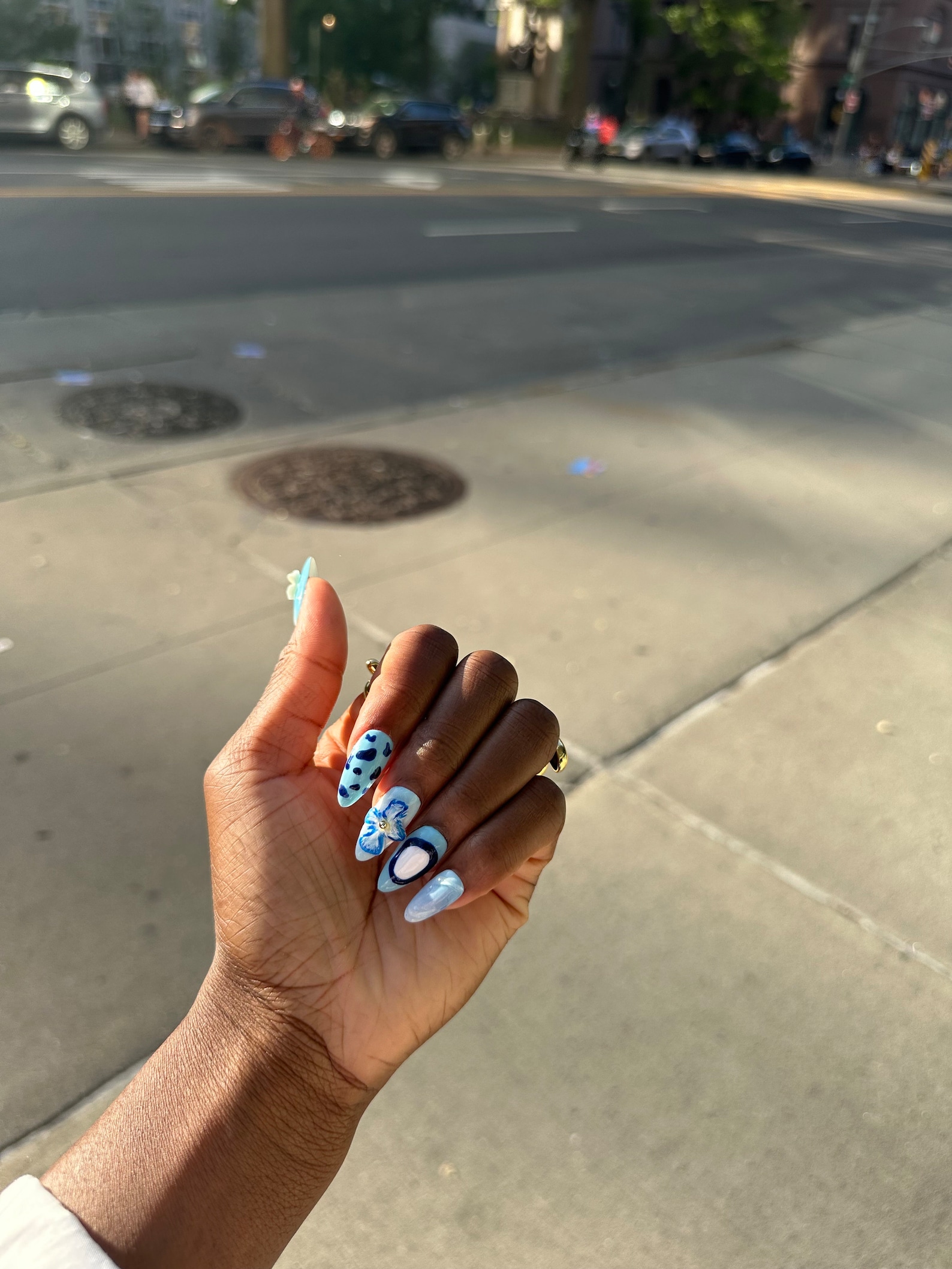 Shades of Blue Mix and Match Nails - Etsy