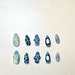 Shades of Blue Mix and Match Nails - Etsy