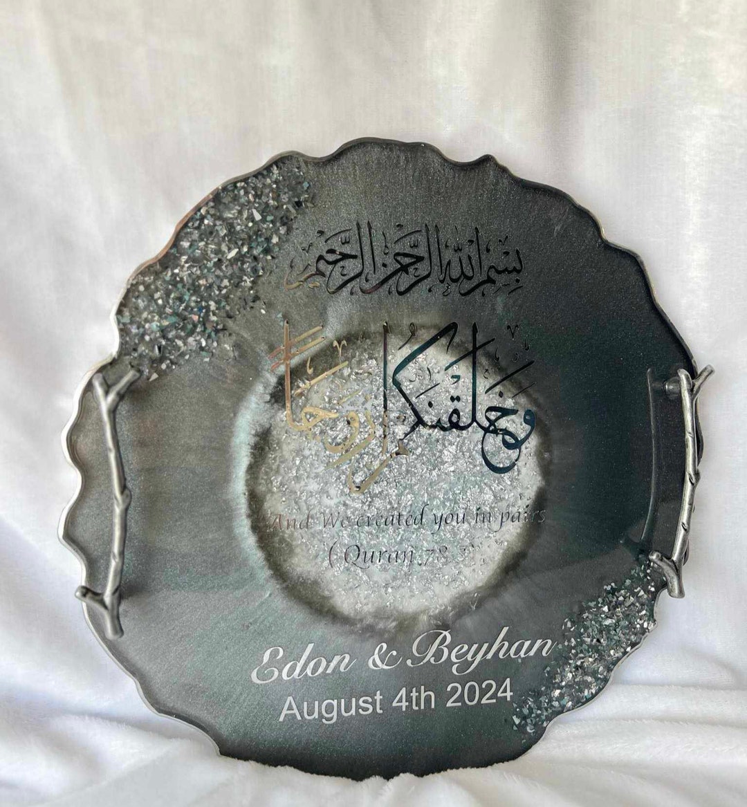 Personalized Nikah Tray, Resin Epoxy Tray, Handmade Resin, Wedding Tray ...