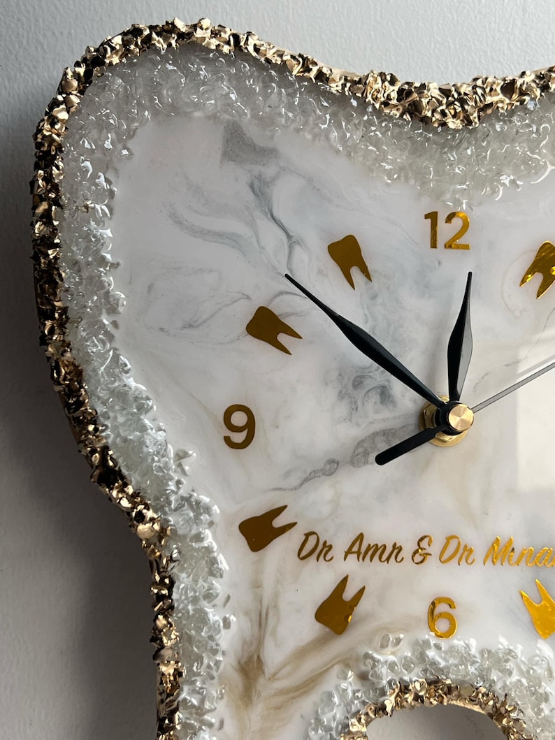 Custom Resin Tooth Clock, Dental Office Decor, Epoxy Wall Clock ...
