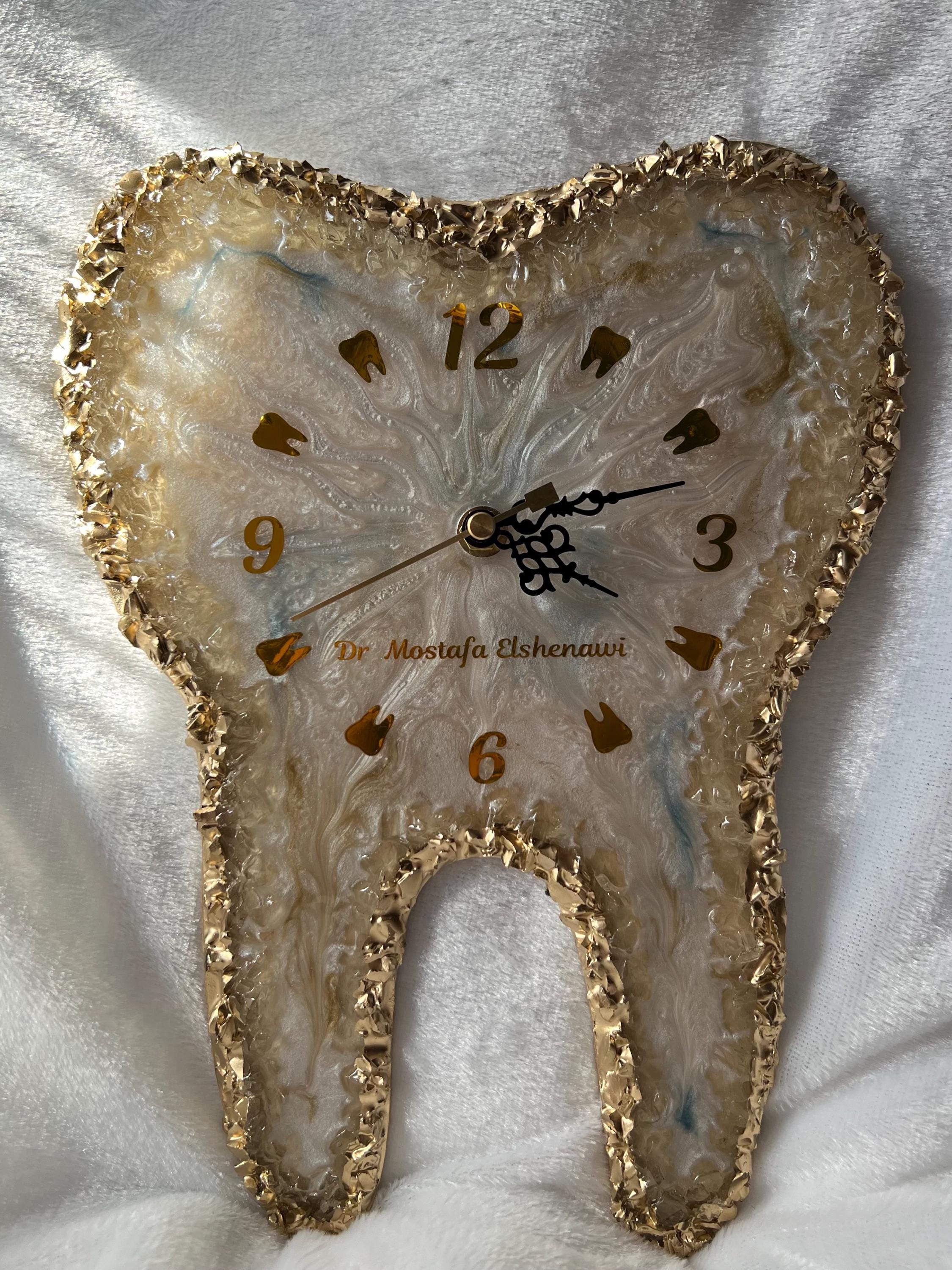 Custom Resin Tooth Clock, Dental Office Decor, Epoxy Wall Clock ...