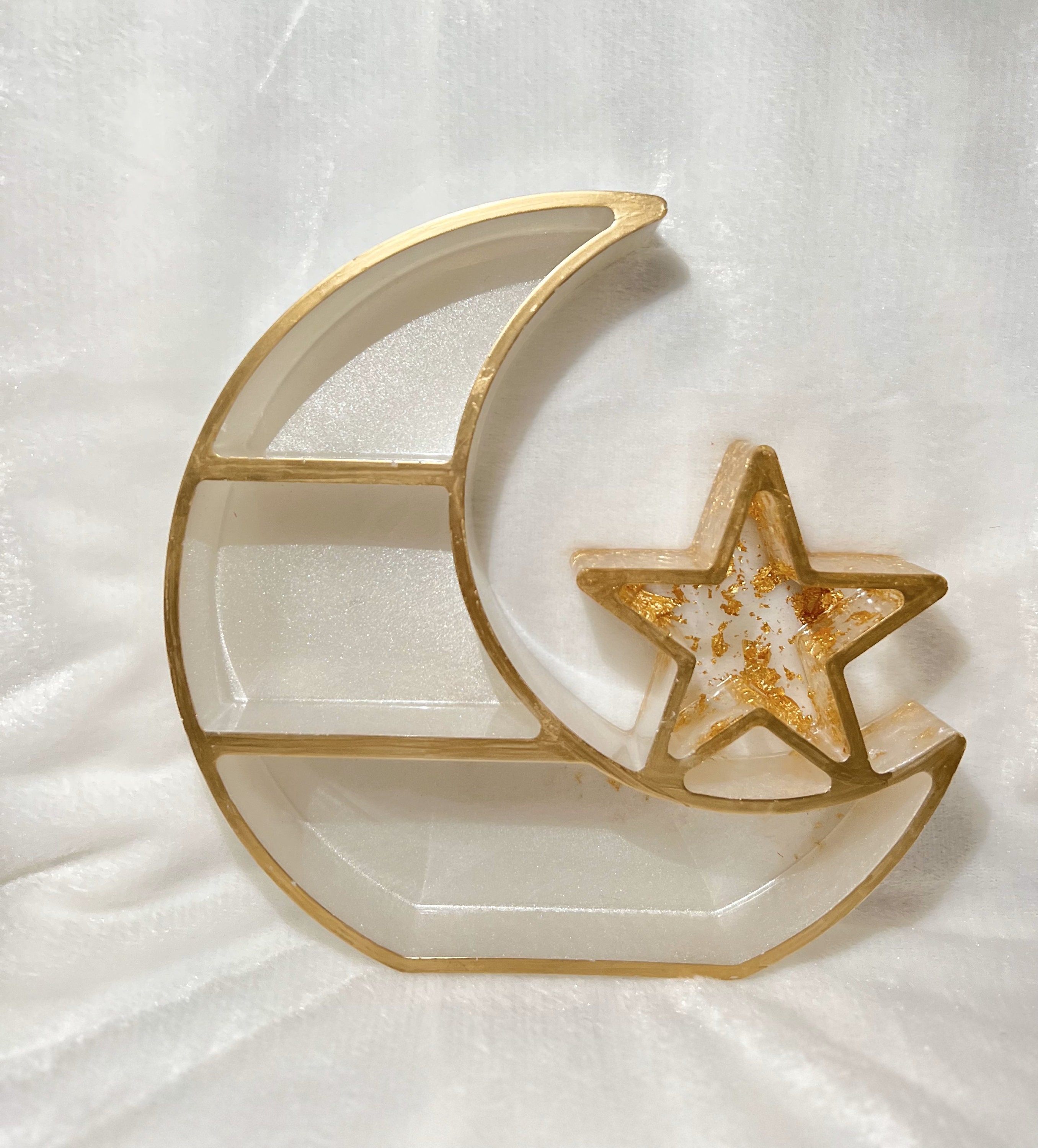 Handmade Resin Ramadan Plate Crescent Moon, Resin Plate, Ramadan ...
