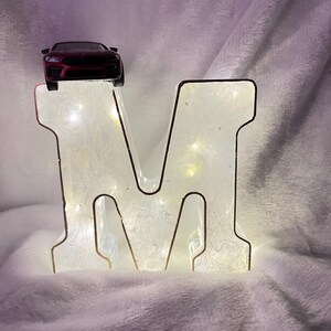 Custom Resin Letter Night Light: Personalized Floral LED Decor, Gift ...