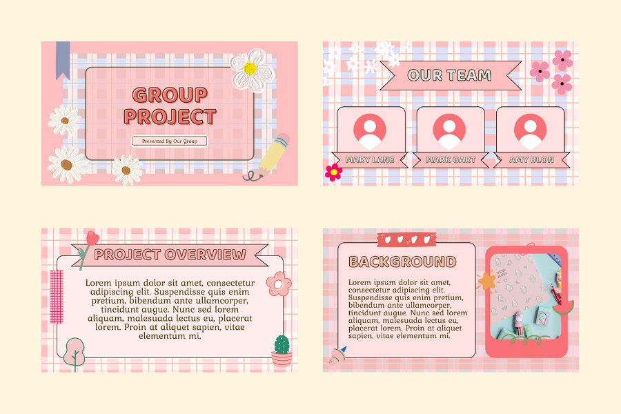 Simple Pink Presentation Template - Etsy