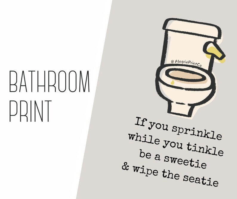 Bathroom Sign Toilet Poem Quote Printable Poster Home Decor If You ...
