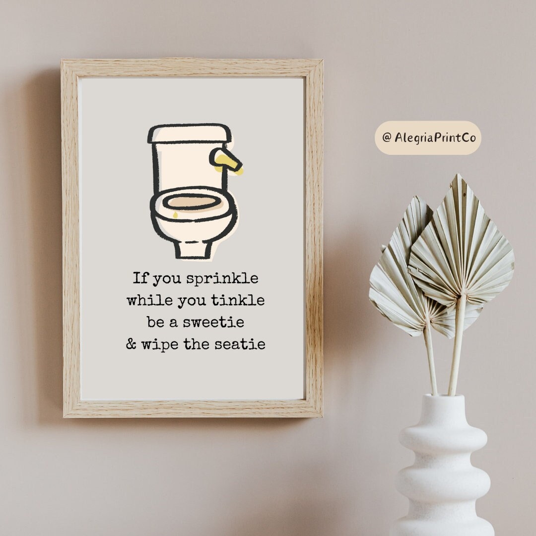 Bathroom Sign Toilet Poem Quote Printable Poster Home Decor If You ...