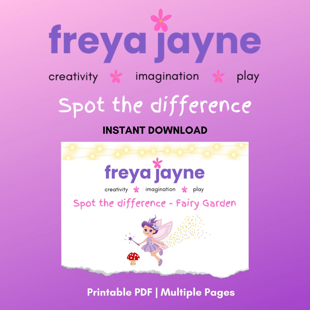 Spot the Difference Fairy Garden, Childrens Printable, Printable ...
