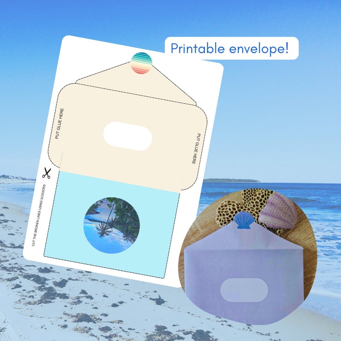 Instant Download Letter Writing Set Tropical Beach With Matching ...