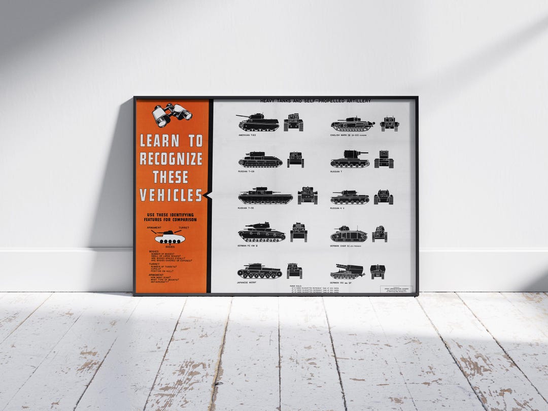 WWII Heavy Tank Identification Guide | Large Print WW2 Tank Chart ...