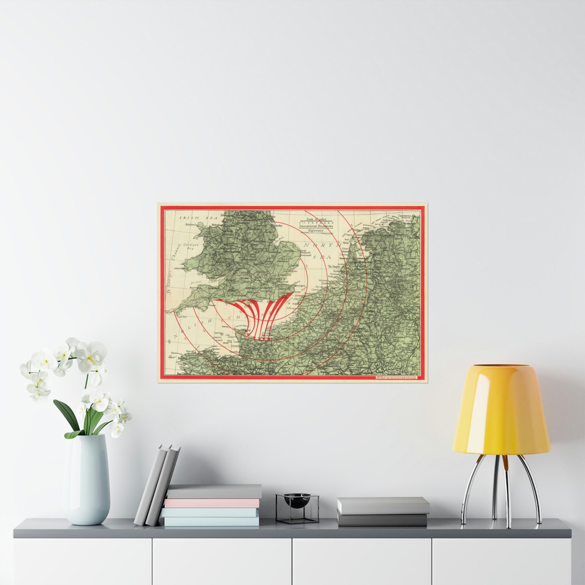 Normandy Landings News Map D-day Poster Vintage WW2 Map Antique WWII ...