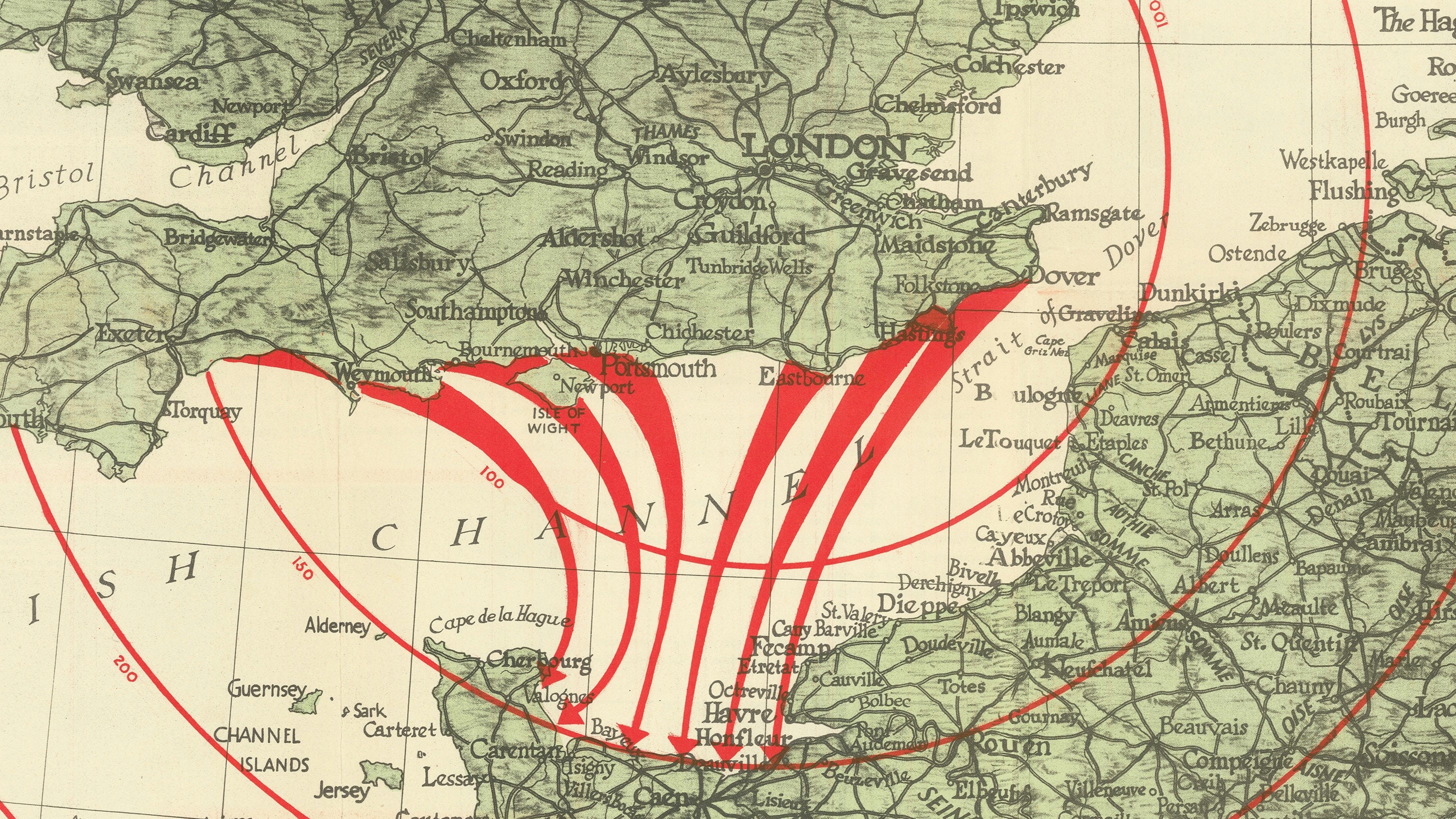 Normandy Landings News Map D-day Poster Vintage WW2 Map Antique WWII ...