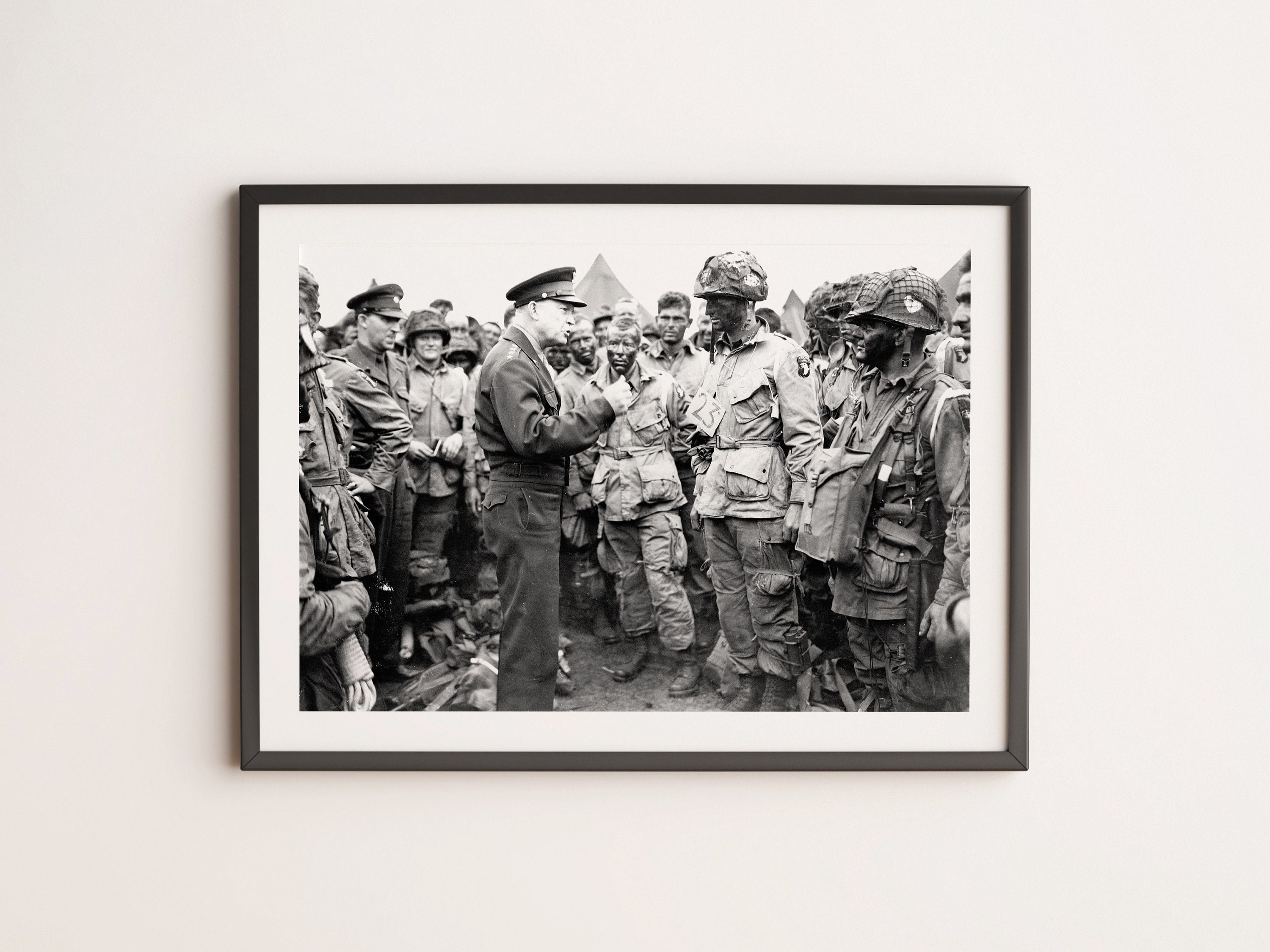 Eisenhower Inspires Easy Company Fine Art Print, WW2, World War II ...