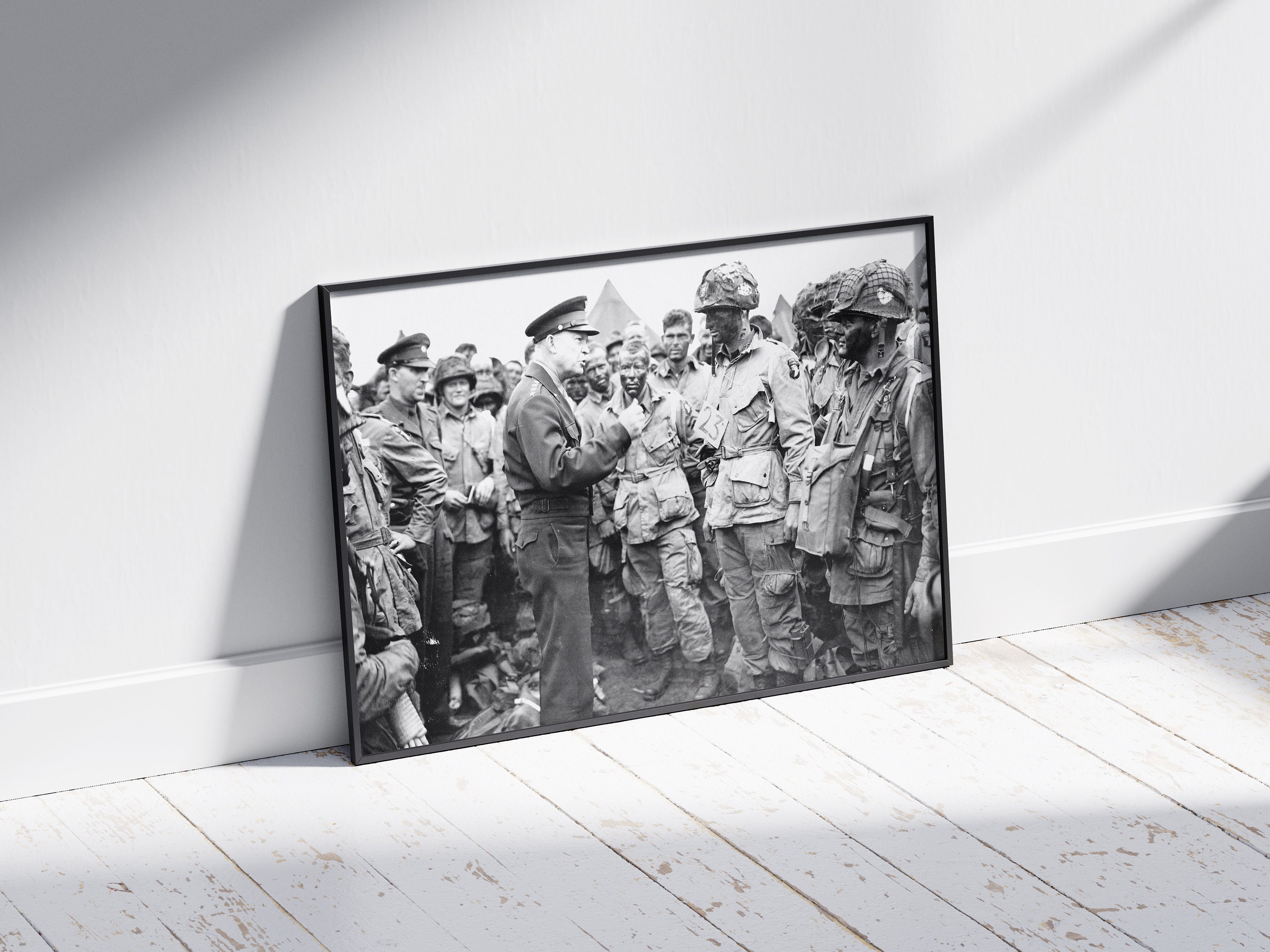 Eisenhower Inspires Easy Company Fine Art Print, WW2, World War II ...