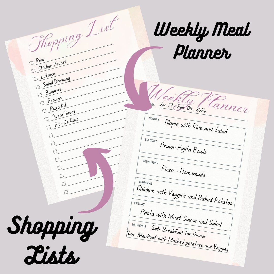 Meal Planner Printable | Digital | Compatible With Notability ...