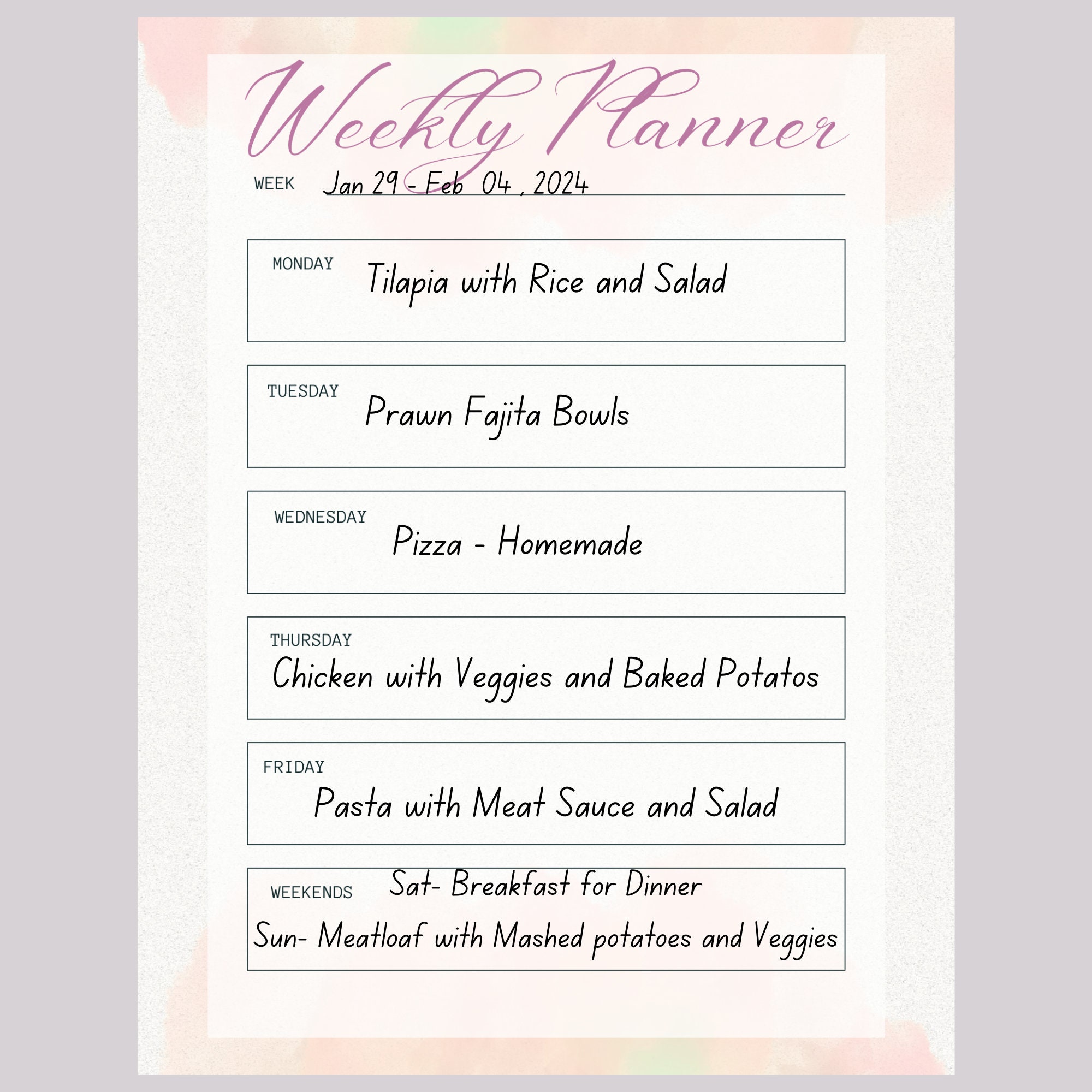 Meal Planner Printable | Digital | Compatible With Notability ...
