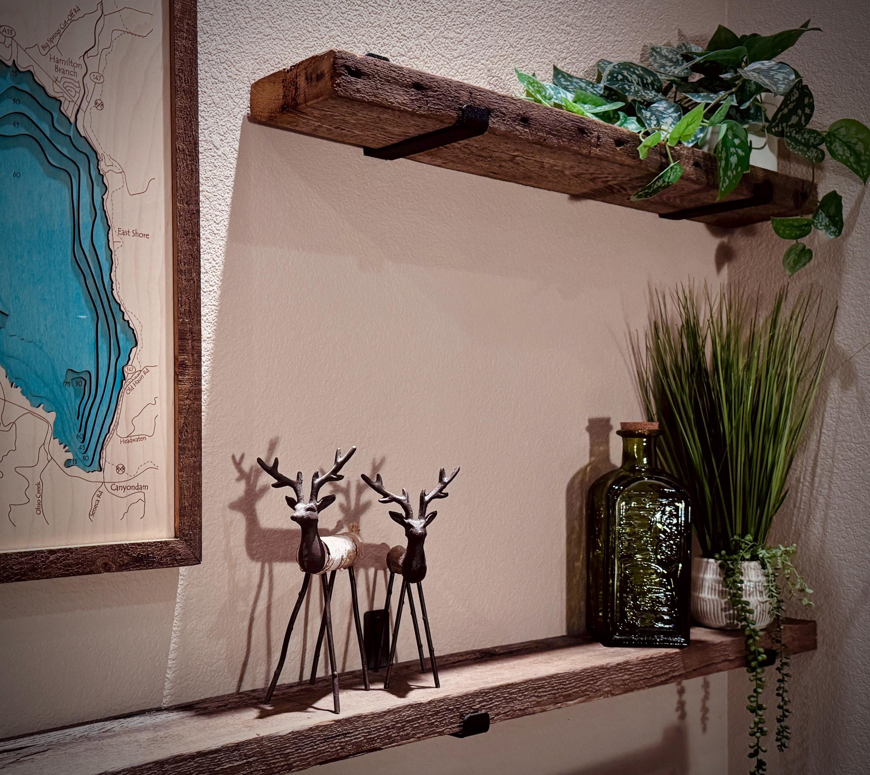 Authentic Reclaimed Barn Wood Shelves - Handcrafted Rustic Shelves With ...