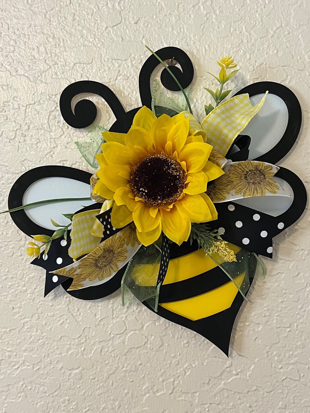 Bumblebee Sign With Sunflower Bow - Etsy