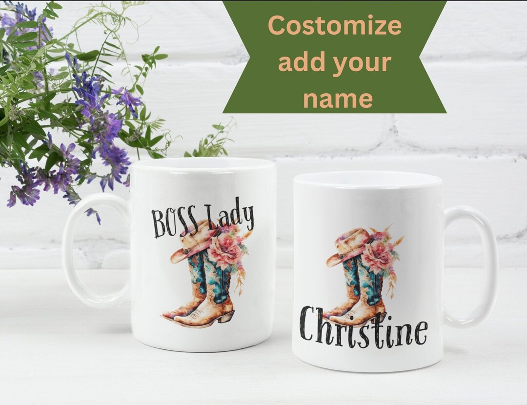 Personalized Floral Gift, Boss Lady Mug, Mothers Day Gift Mug, Custom ...