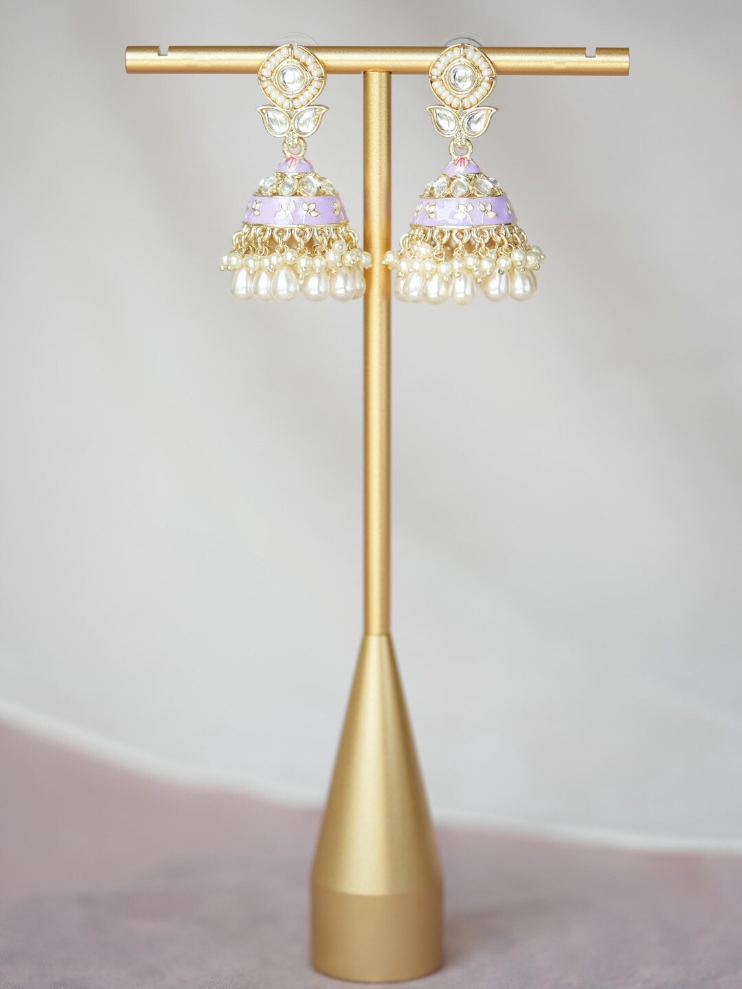 GULAAB MEENAKARI JHUMKA Purple - Etsy