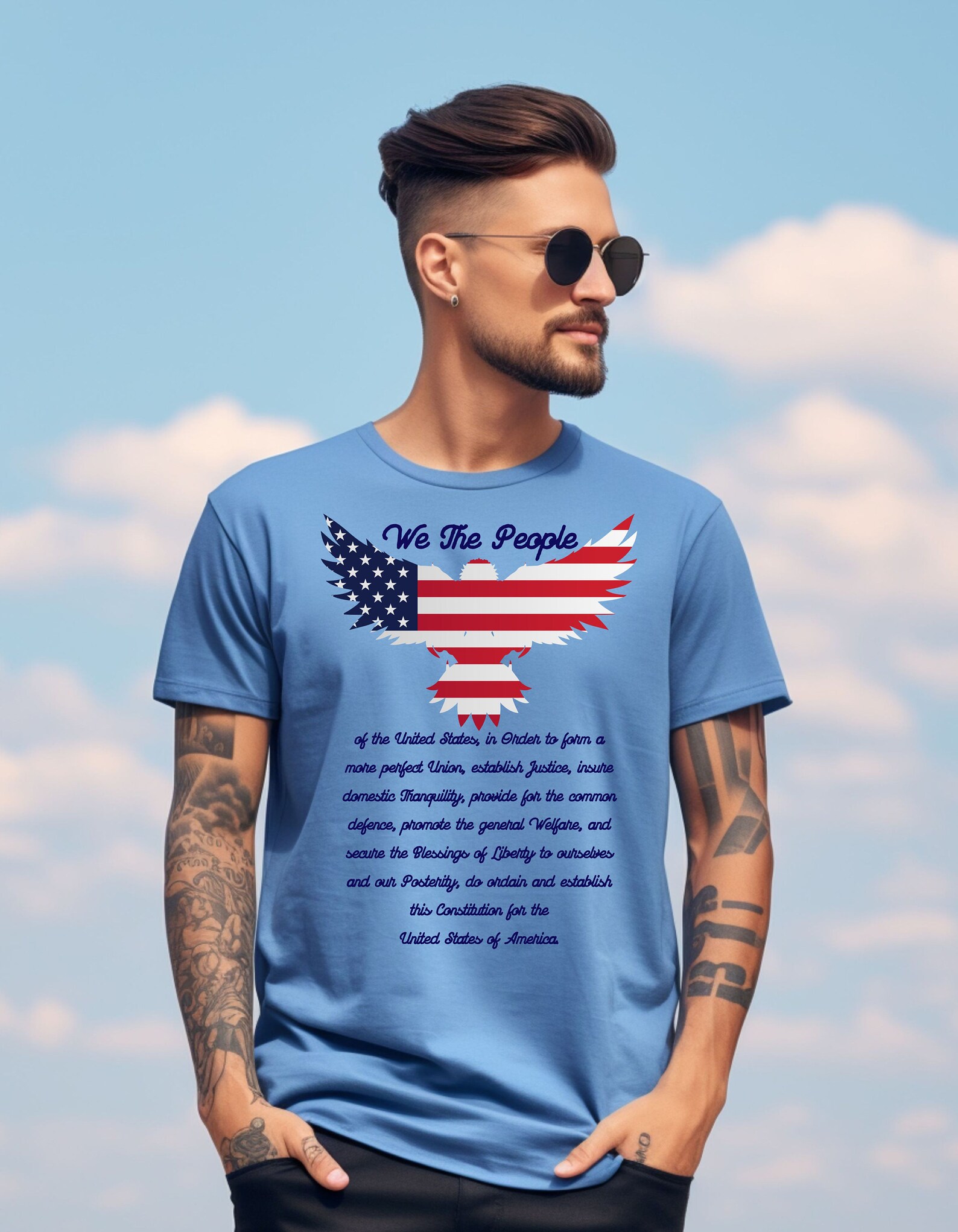 We the People Patriotic Tee, American Eagle Shirt, Constitution Unisex ...