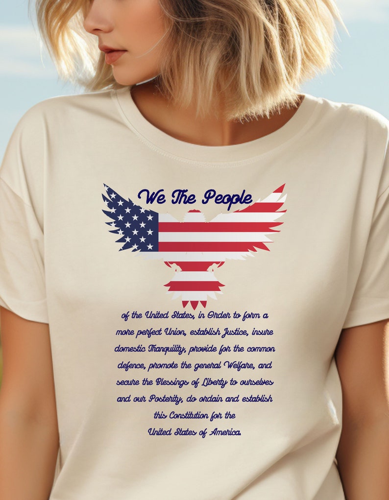 We the People Patriotic Tee, American Eagle Shirt, Constitution Unisex ...