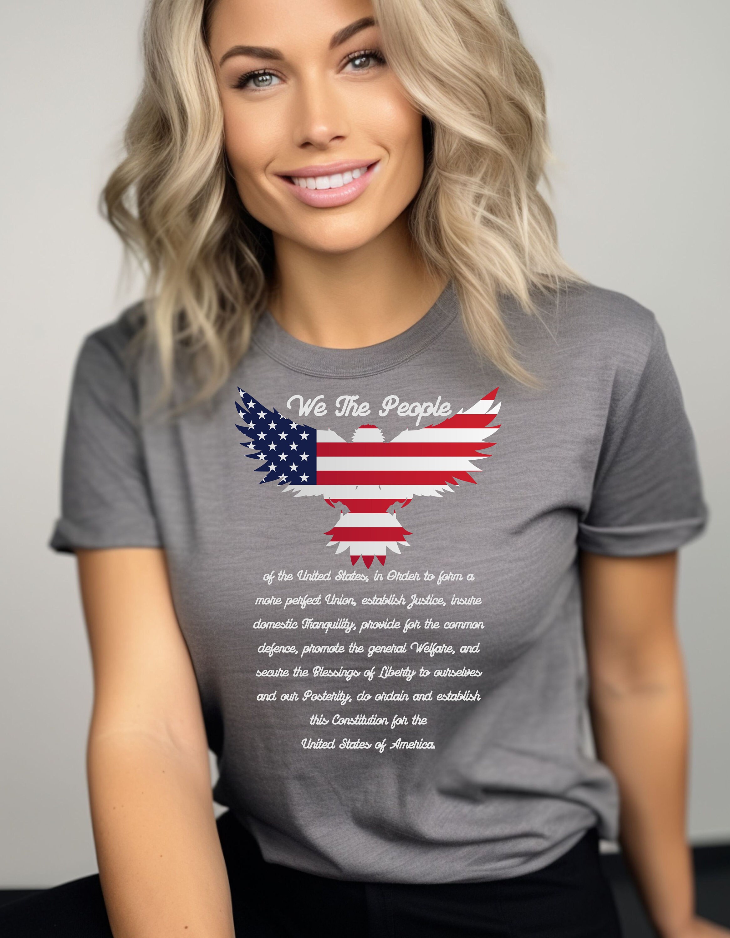 We the People Patriotic Tee, American Eagle Shirt, Constitution Unisex ...