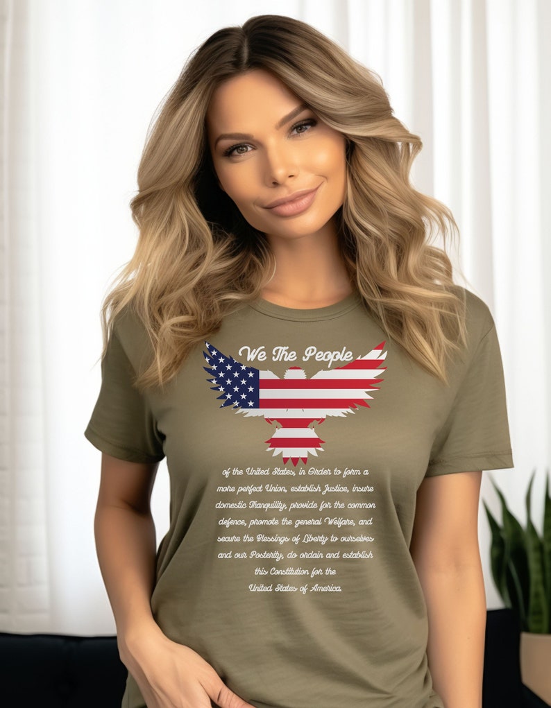 We the People Patriotic Tee, American Eagle Shirt, Constitution Unisex ...