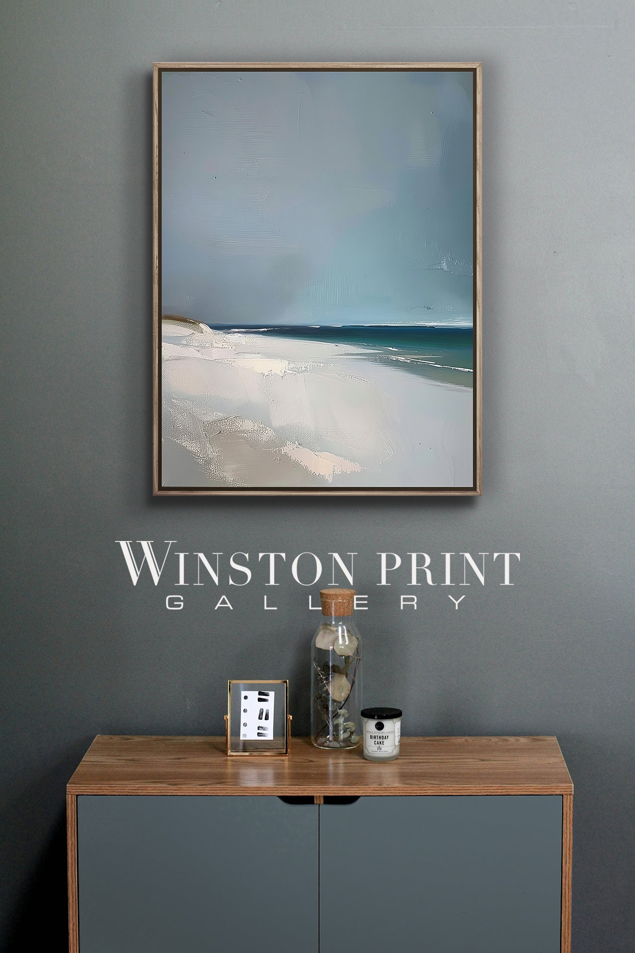 Minimal Beach Scene Painting Variant 2, Seaside Painting, Ocean Themed ...