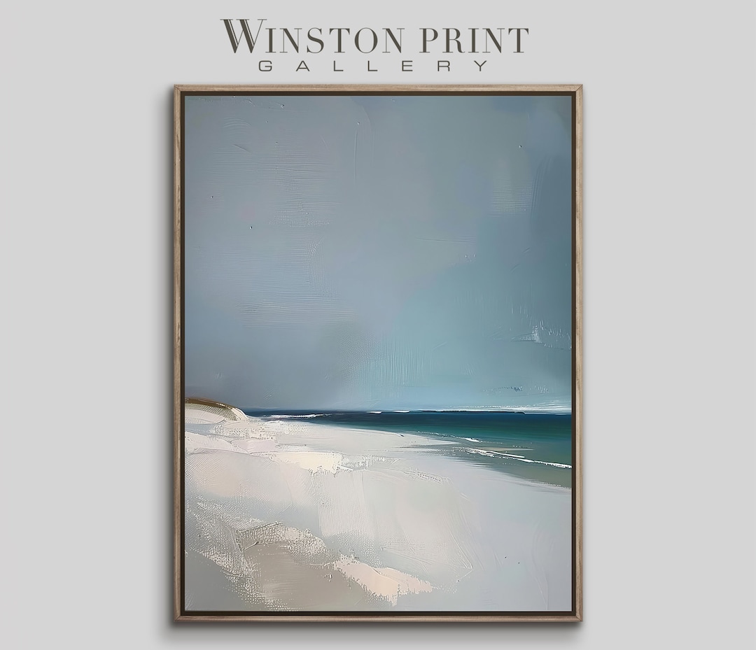 Minimal Beach Scene Painting Variant 2, Seaside Painting, Ocean Themed ...