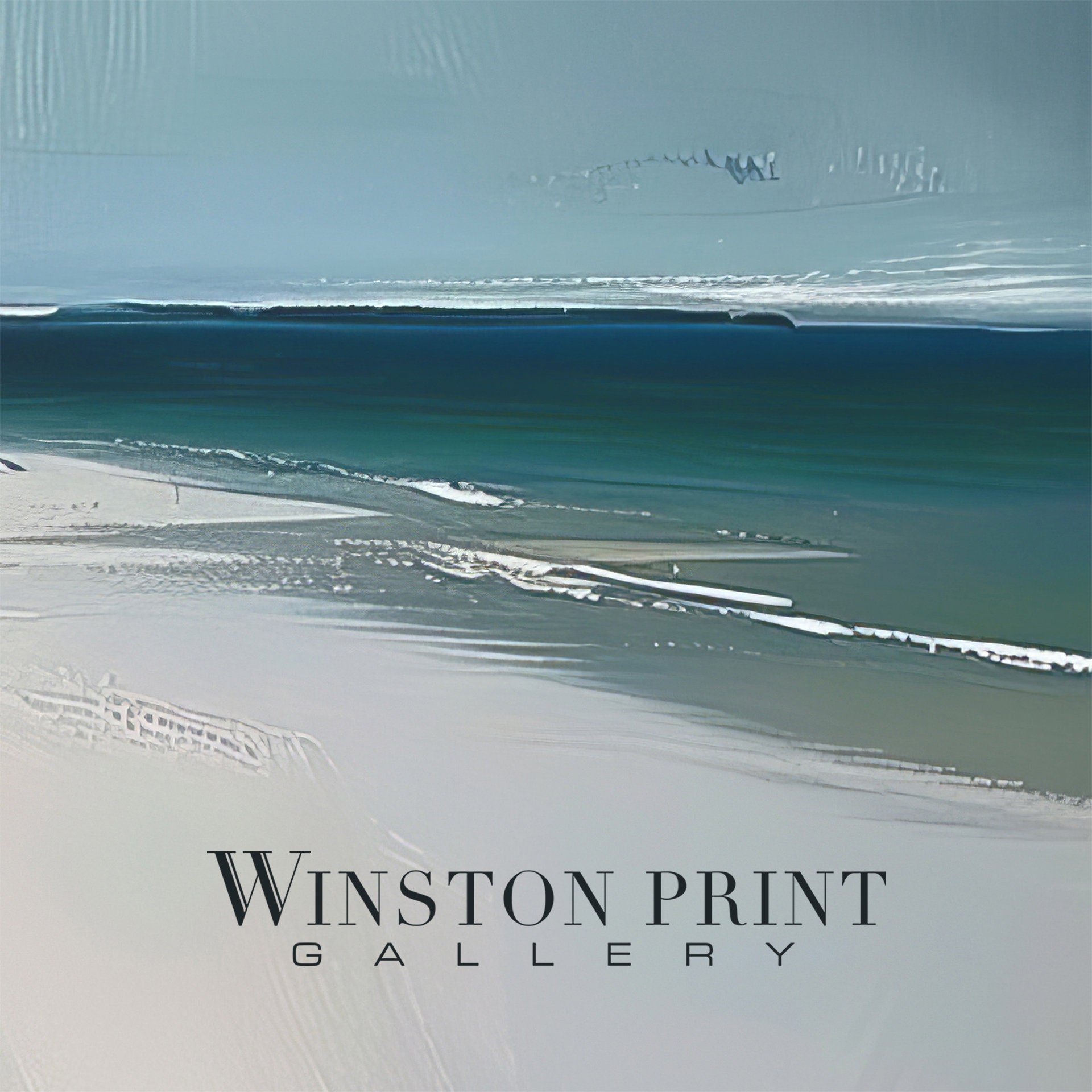 Minimal Beach Scene Painting Variant 2, Seaside Painting, Ocean Themed ...