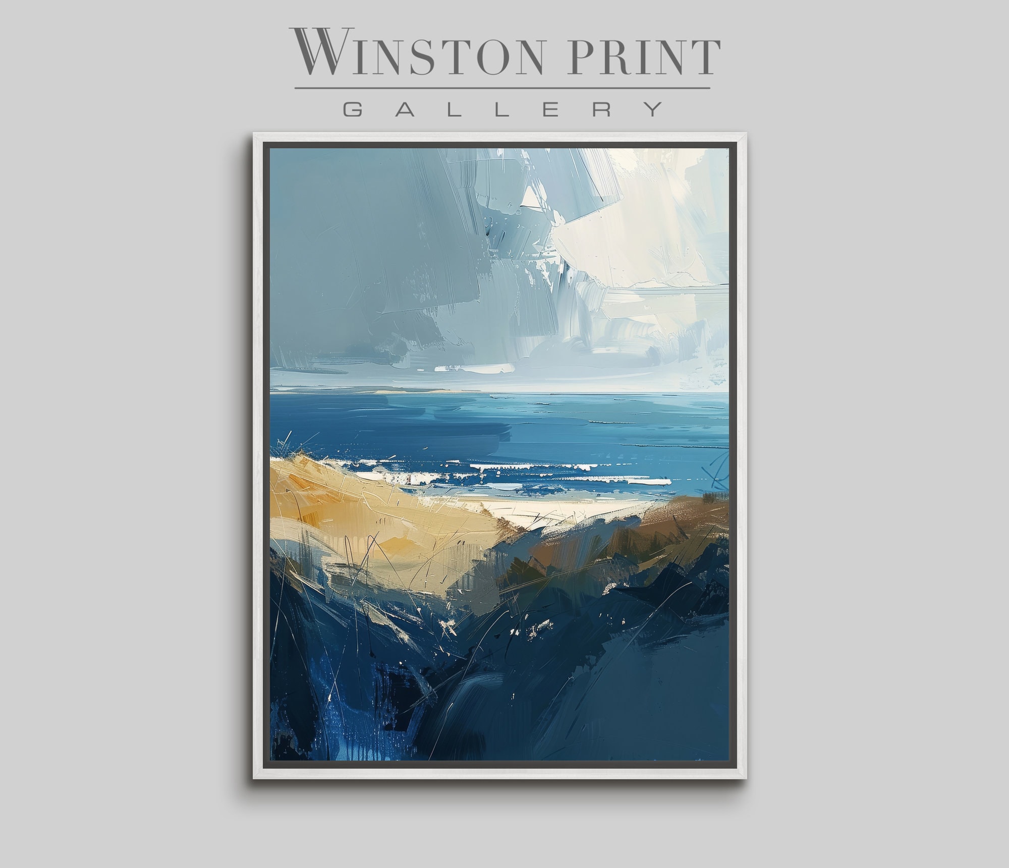 Modern Style Coast Painting V2: Loose Brush Strokes Contemporary Art ...
