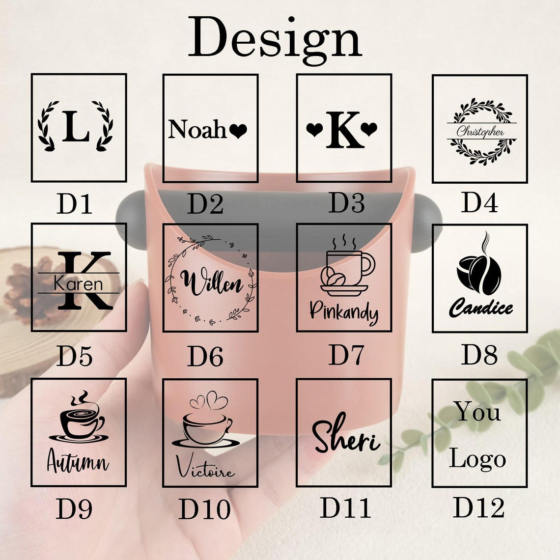 Personalized Wooden Coffee Filter Holder, Coffee Filter Storage Box ...