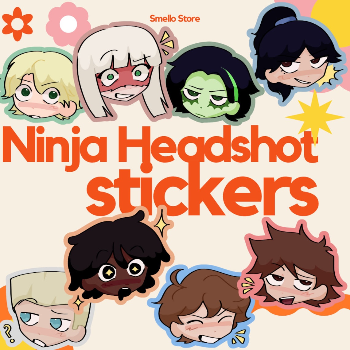 Ninja Headshot Stickers Smellostore - Etsy