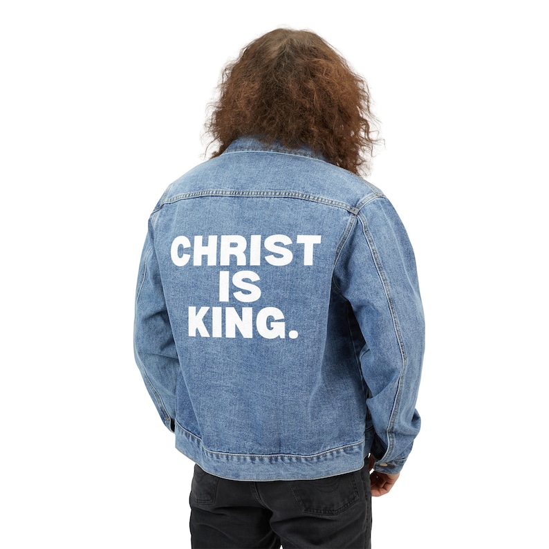 Christ is King Men's Denim Jacket - Etsy