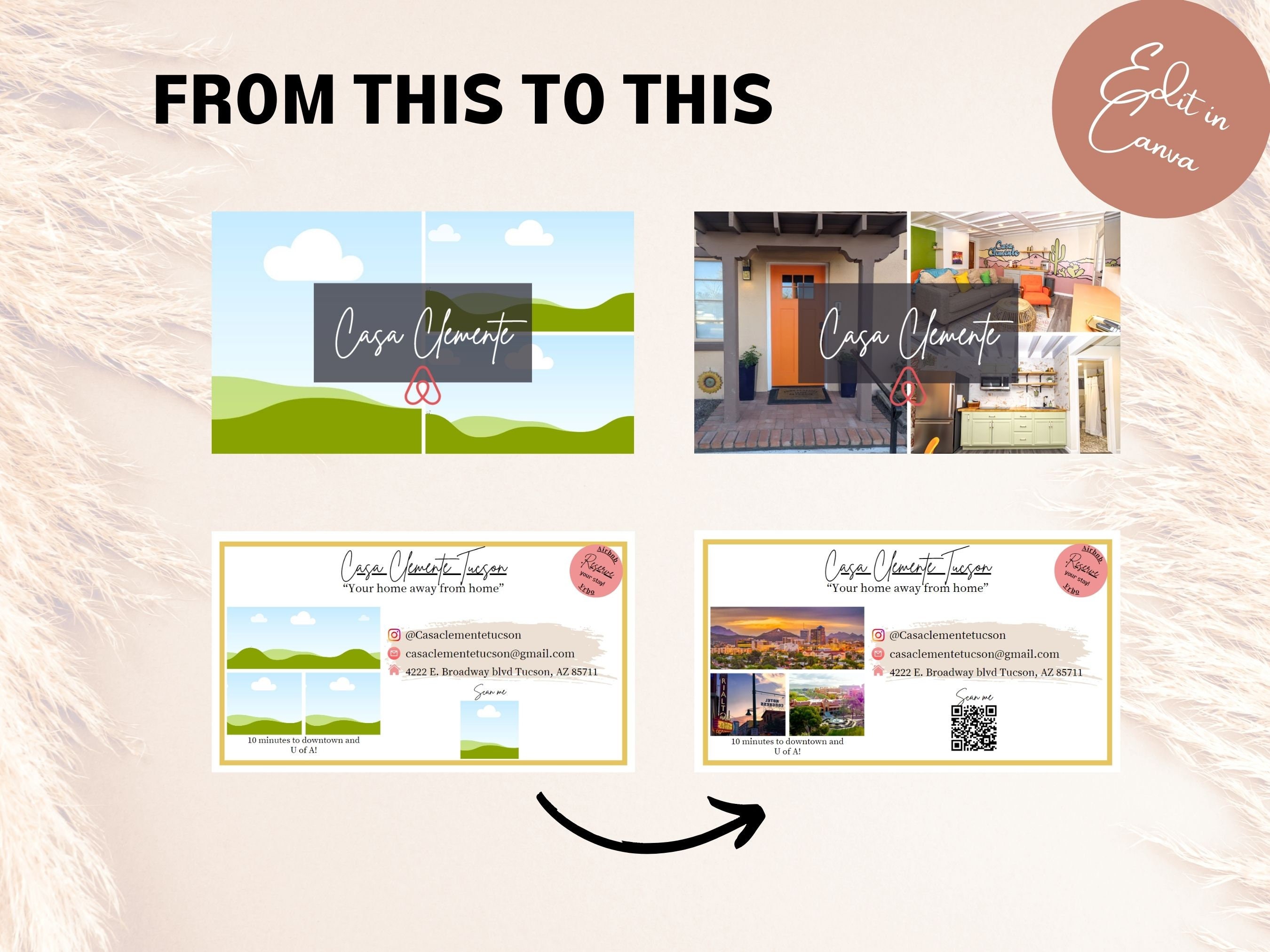 AIRBNB QR Code Business Card, Personalize on CANVA - Etsy