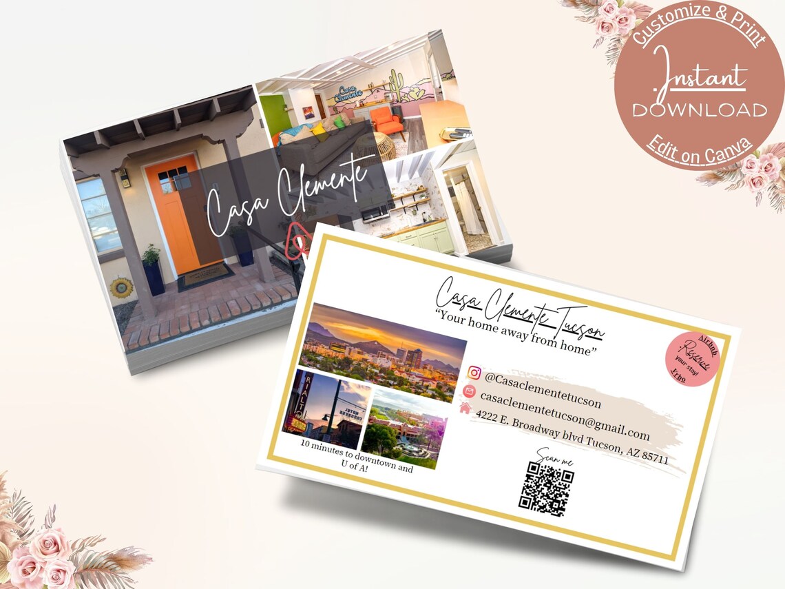 AIRBNB QR Code Business Card, Personalize on CANVA - Etsy
