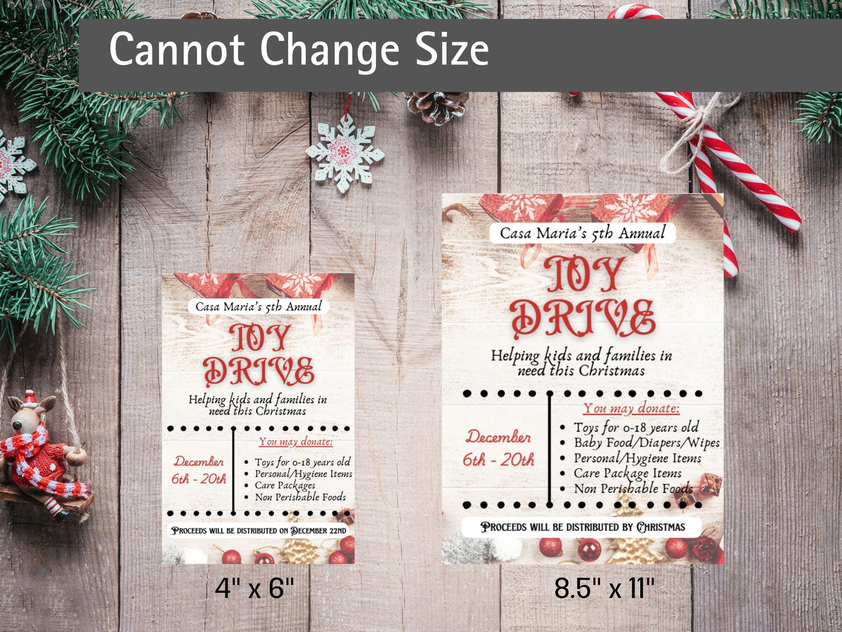 Toy Drive Flyers, Printable Template - Instant Download - Etsy