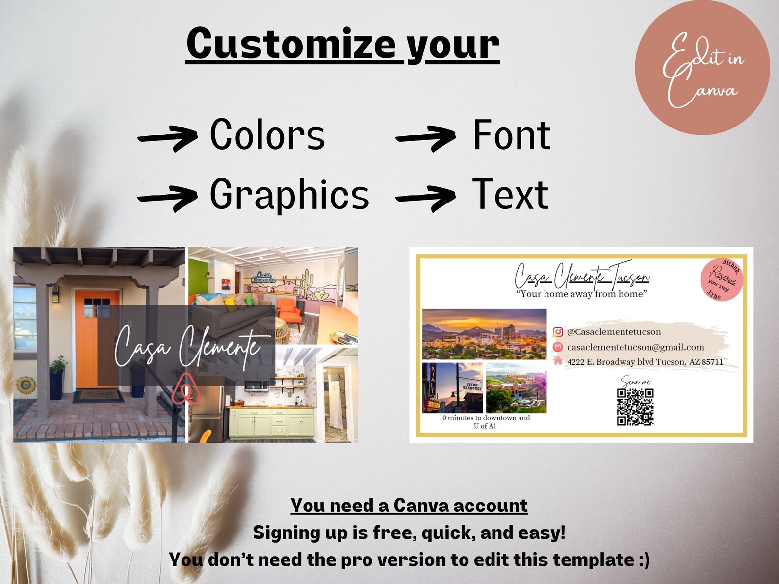 AIRBNB QR Code Business Card, Personalize on CANVA - Etsy