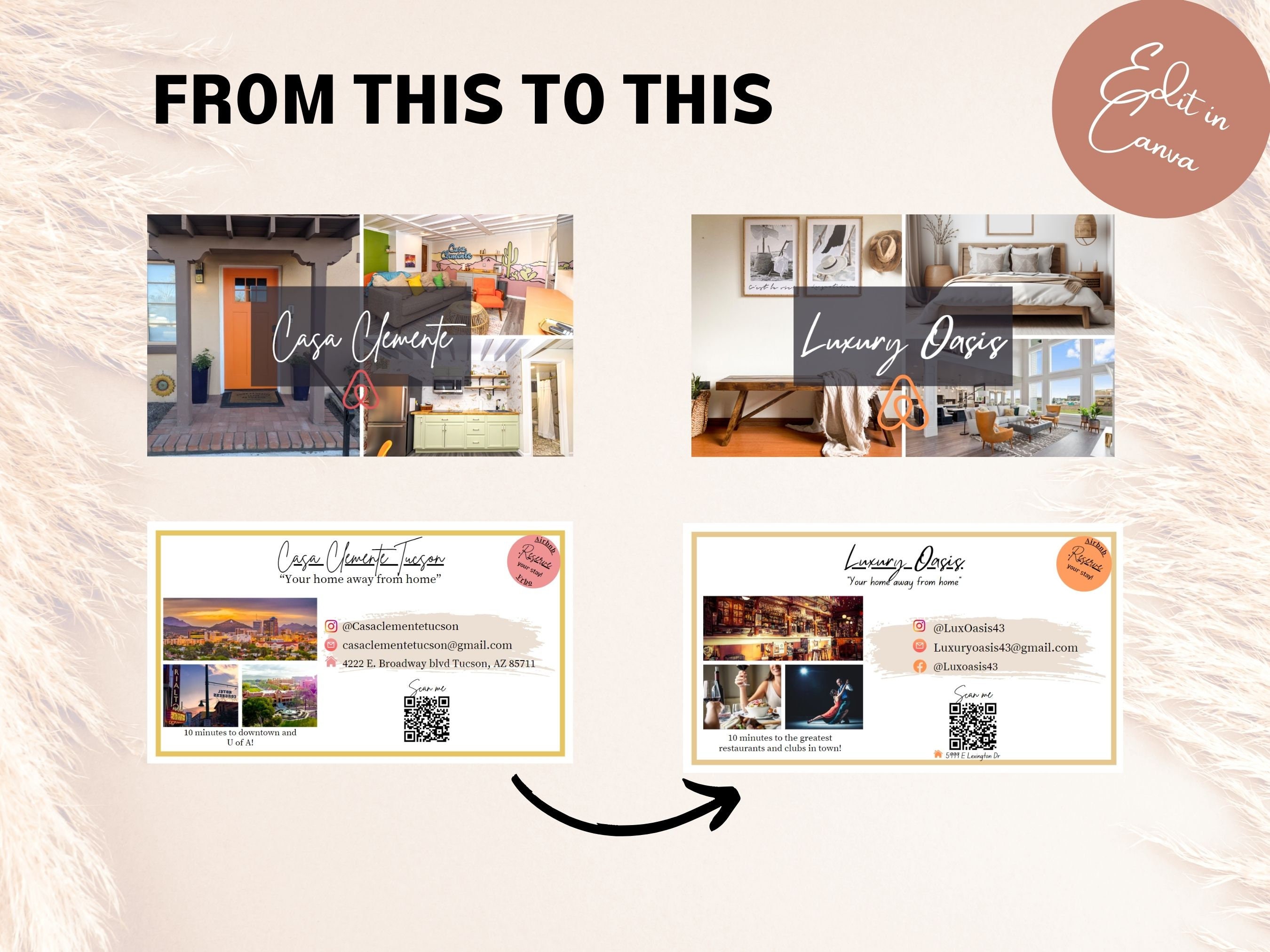 AIRBNB QR Code Business Card, Personalize on CANVA - Etsy