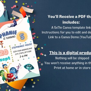 Inside Out Birthday Invitation, Inside Out Party, Printable Invitation ...