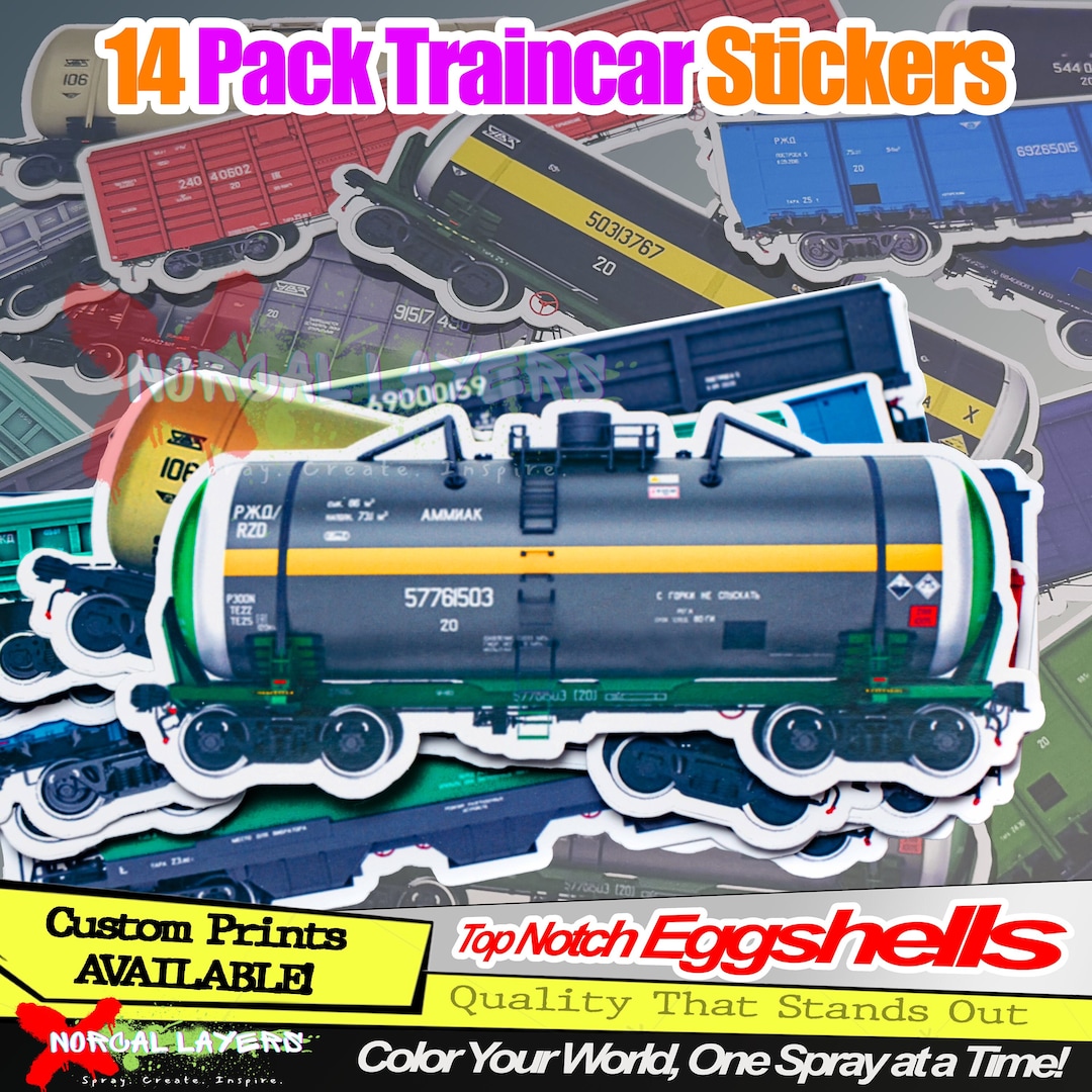 Train Car Eggshell Graffiti Art for Streets and Tags | 14pc Sticker ...
