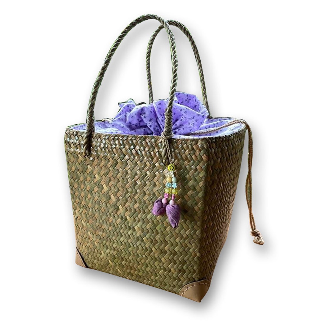 Beach Bag,market Basket,straw Beach Bag,picnic Basket,straw Beach Bag ...