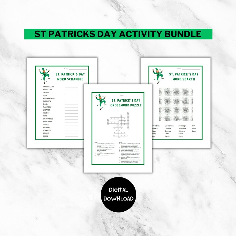 St. Patrick's Day Printable Kids Activity Bundle St Patricks Day ...